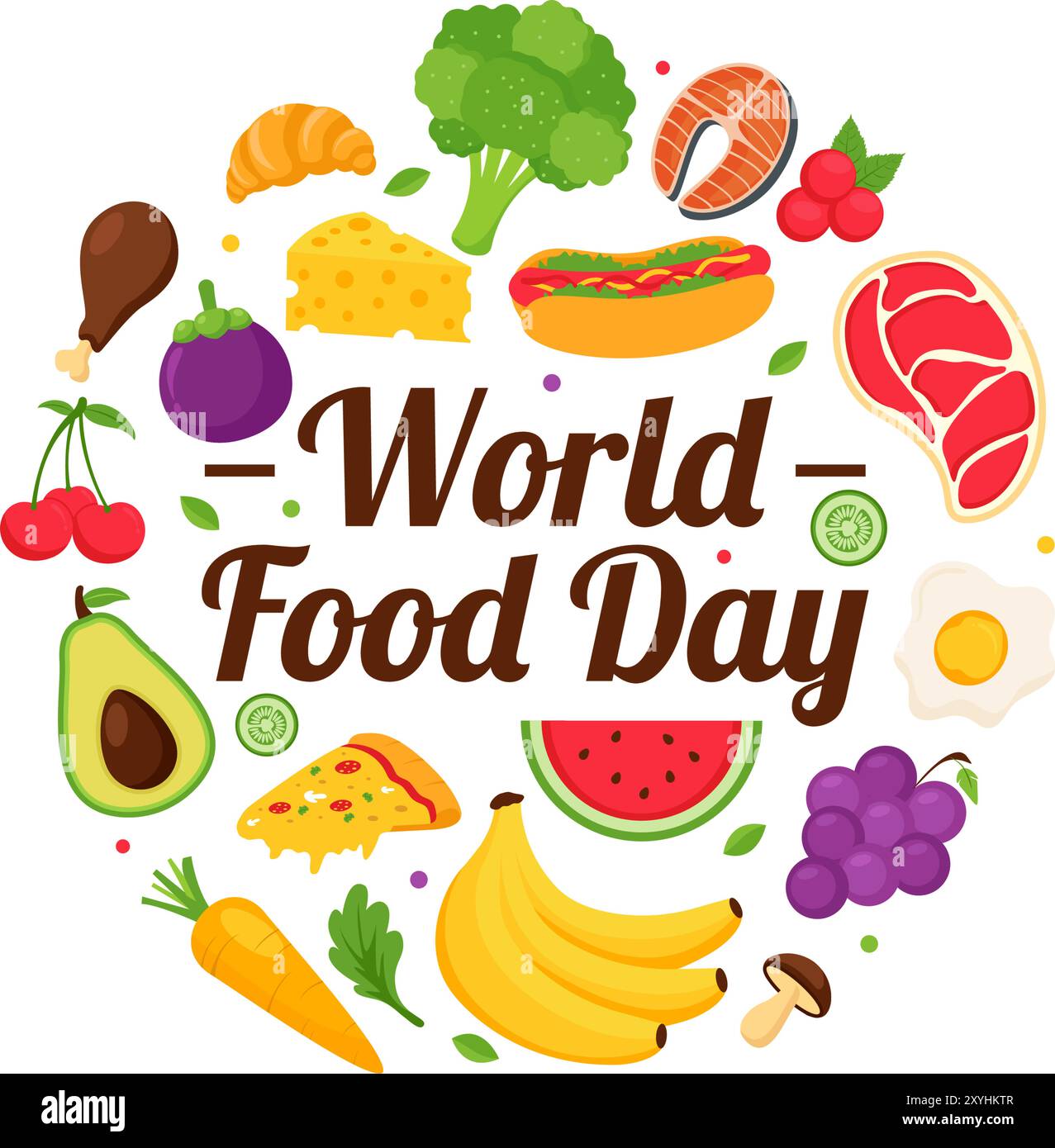 World Food Day Vector Illustration on 16 October with Various Foods ...