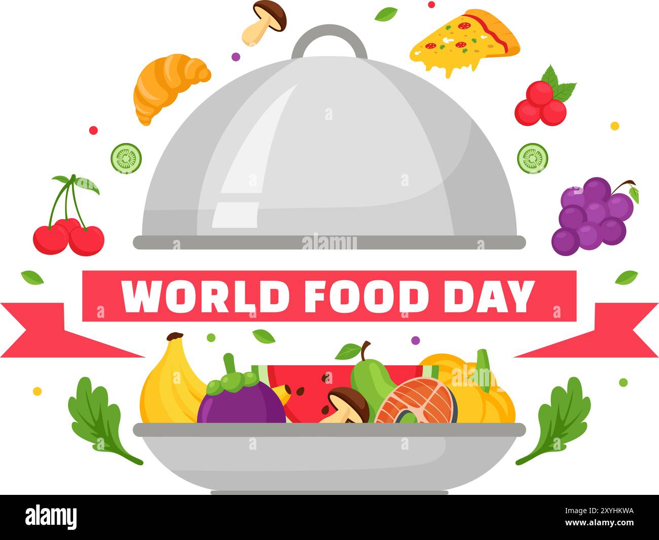 World Food Day Vector Illustration on 16 October with Various Foods ...