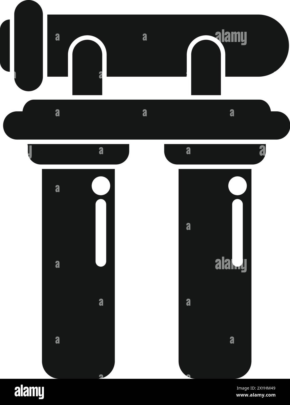 Black icon of a double water filter purifying tap water for drinking ...