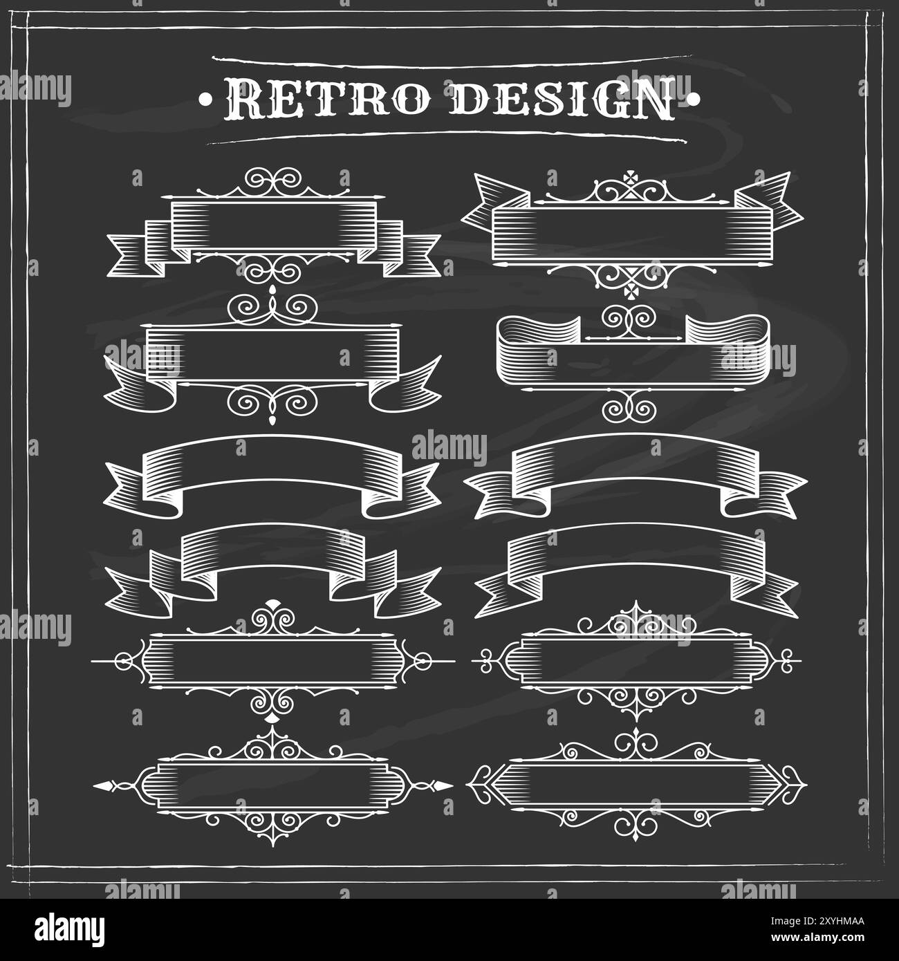 Retro horizontal banner set Stock Vector Image & Art - Alamy