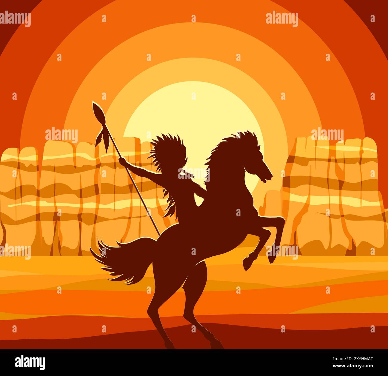Native american warrior riding horse Stock Vector Image & Art - Alamy