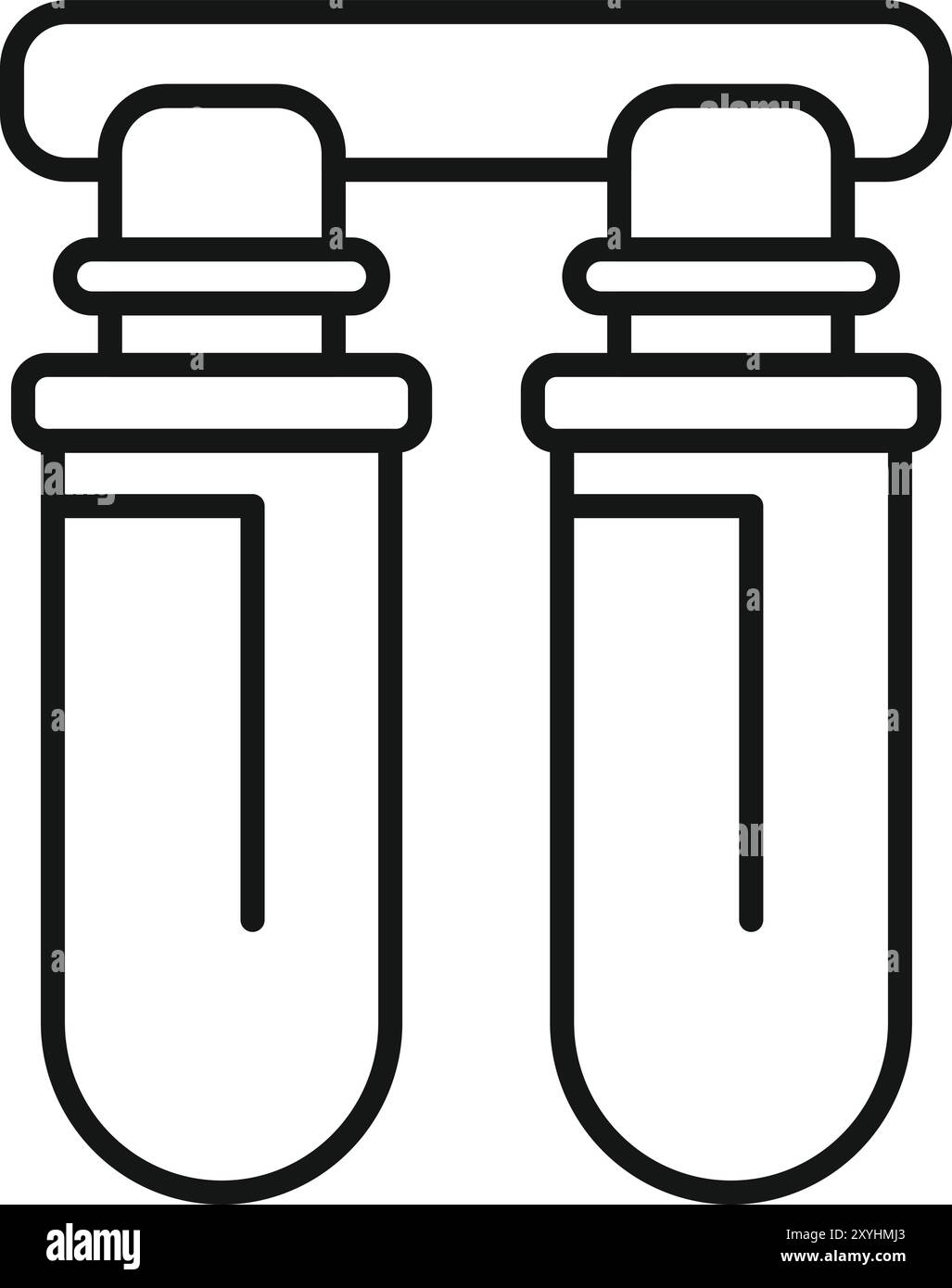 Simple black line art depicting a double water filter system, perfect ...