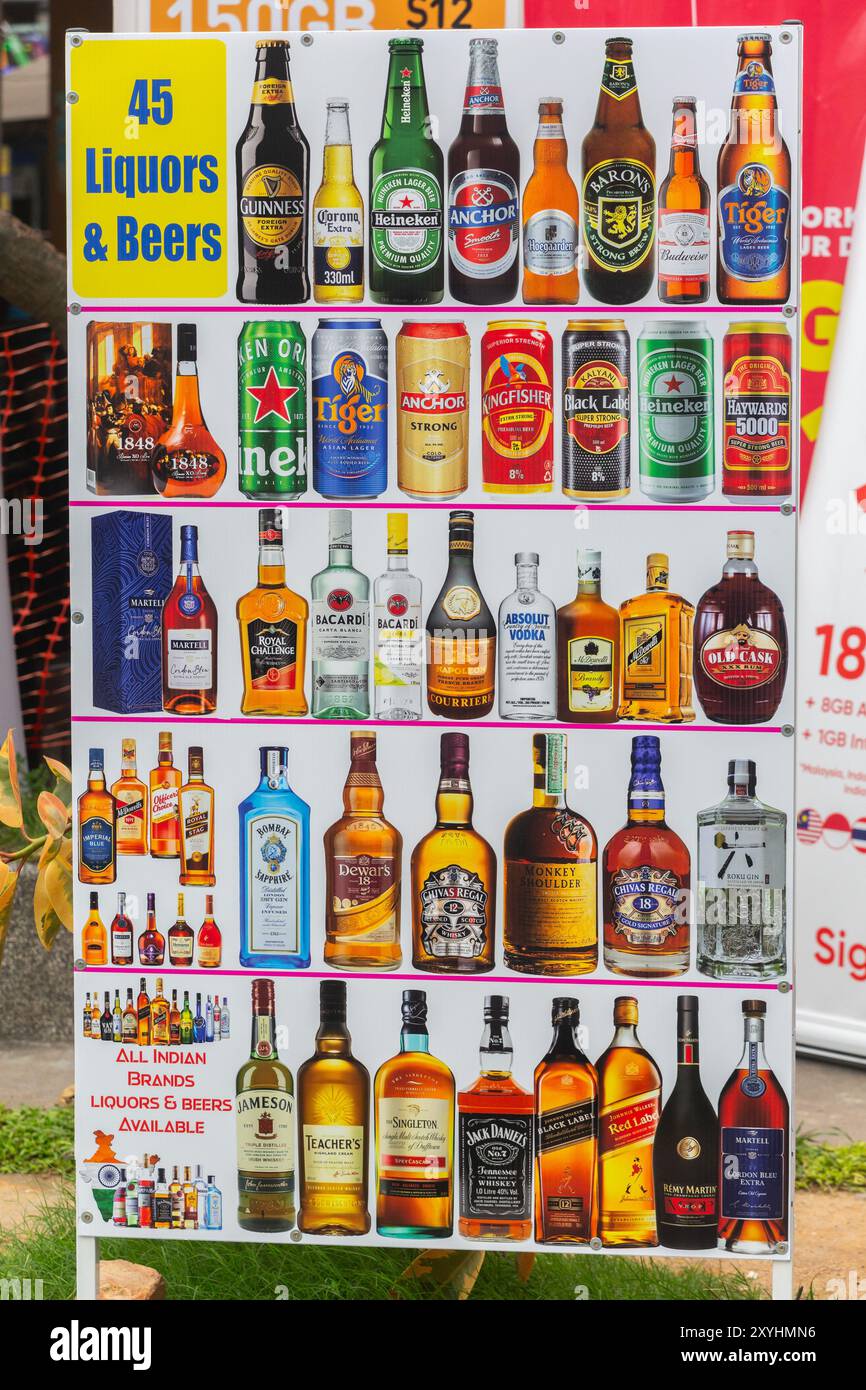 Advertisement board promote 45 types of Indian brands hard liquors and ...