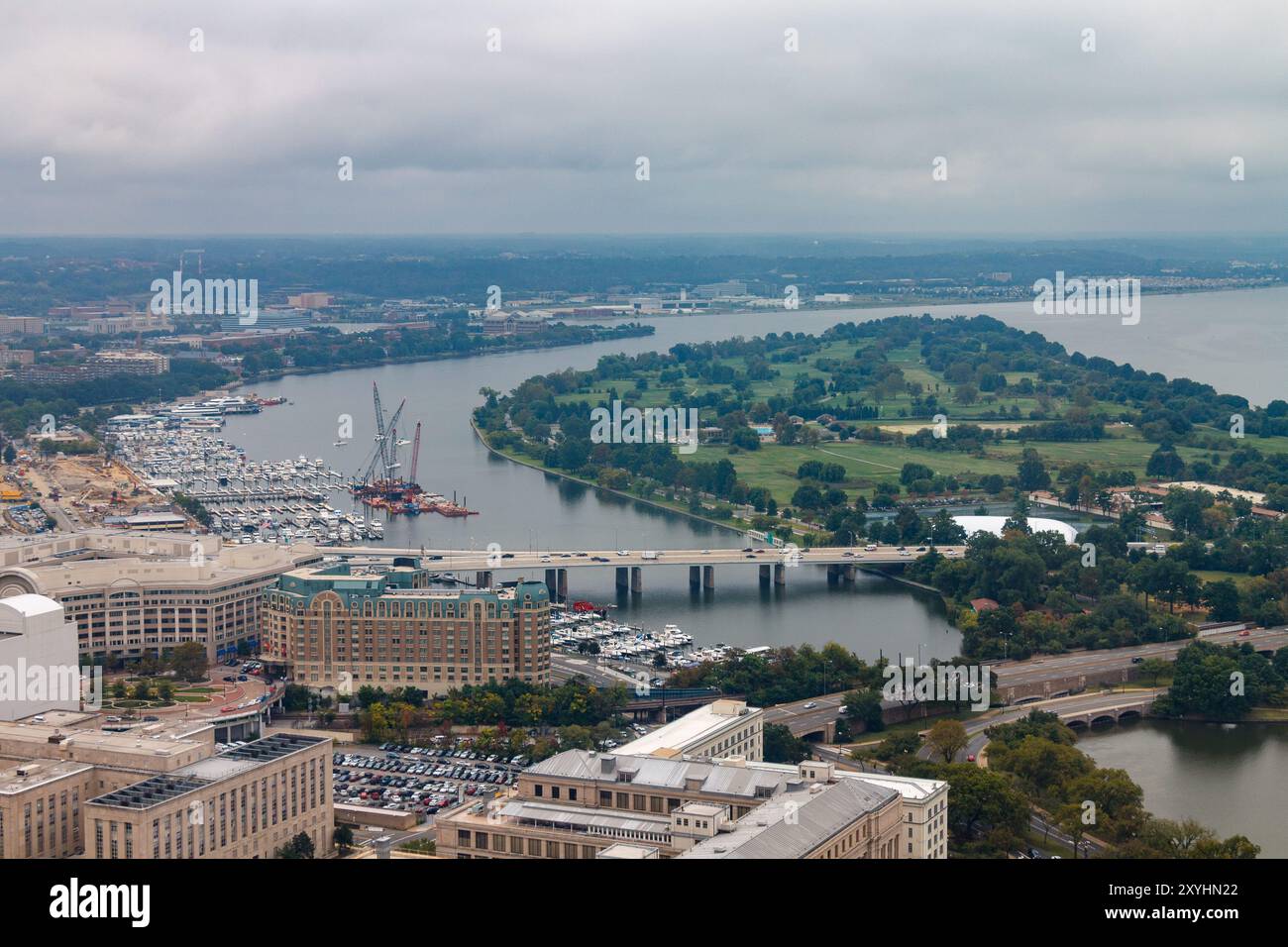 The Washington Channel and the Potomac river in Washington DC, USA ...