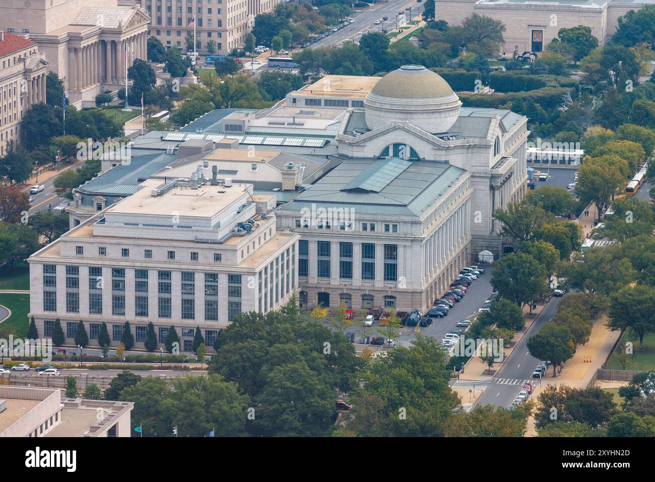 Aerial view of the National Museum of Natural history at the Mall ...