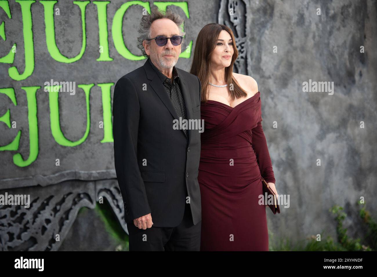 Director tim burton and partner monica bellucci hi-res stock ...