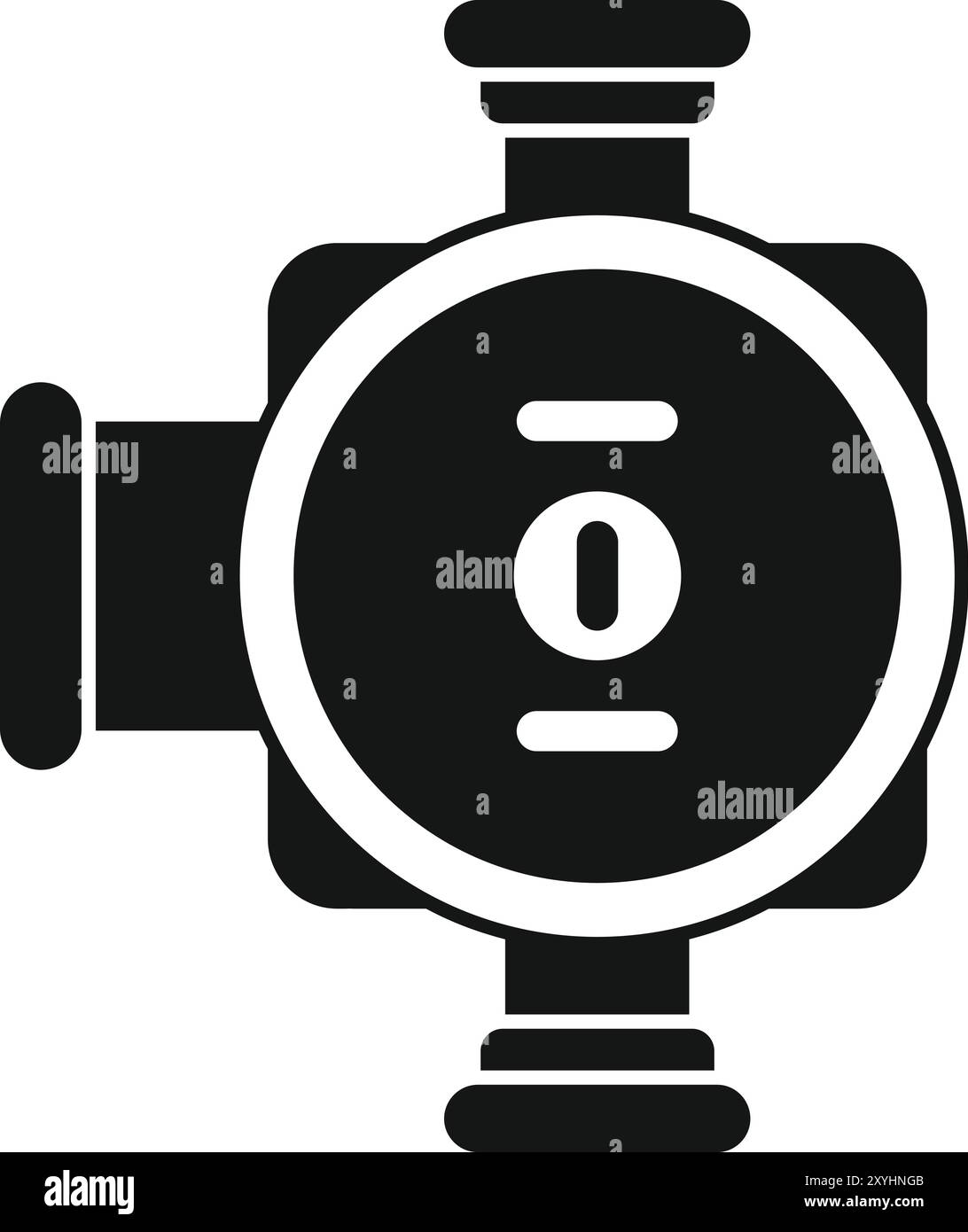 This simple vector icon represents an electric water pump, a key ...