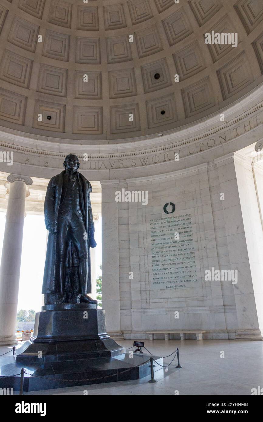 Inside the Thomas Jefferson Memorial in Washington DC, USA Stock Photo ...