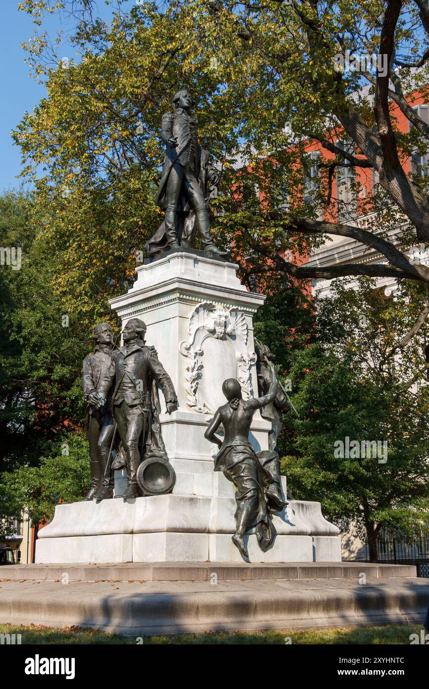 The General Marquis de Lafayette Statue in Washington DC, USA Stock ...