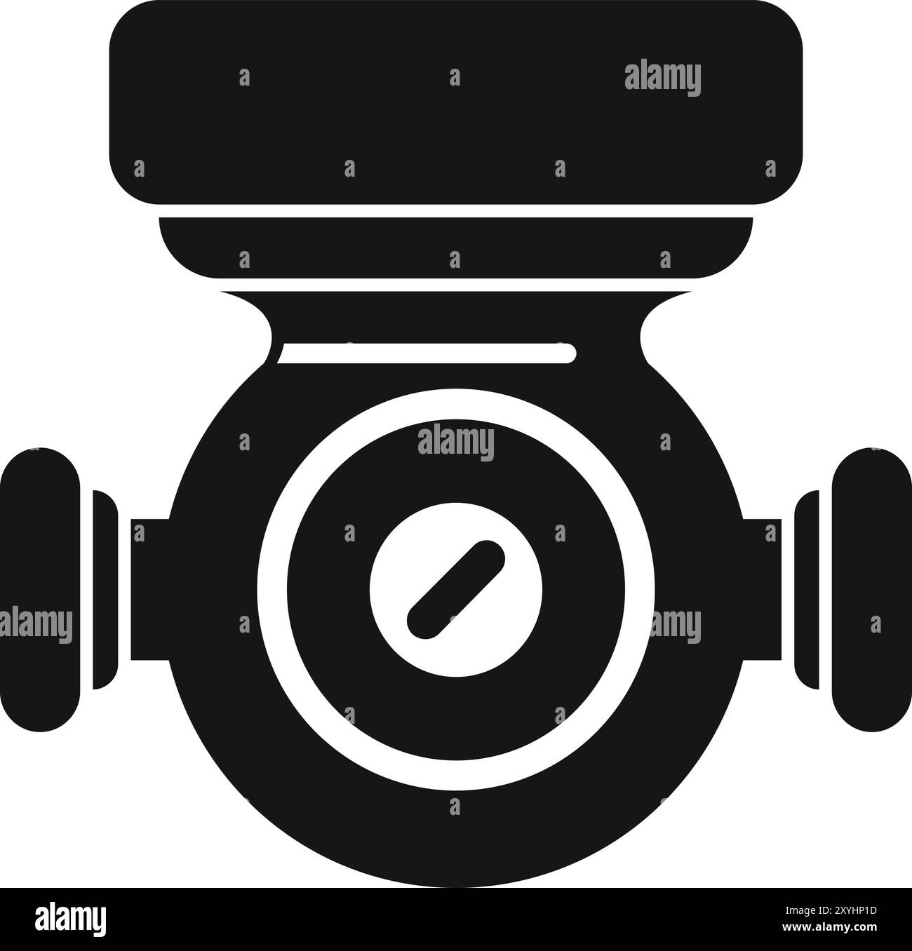 Simple water meter icon representing a device measuring water ...