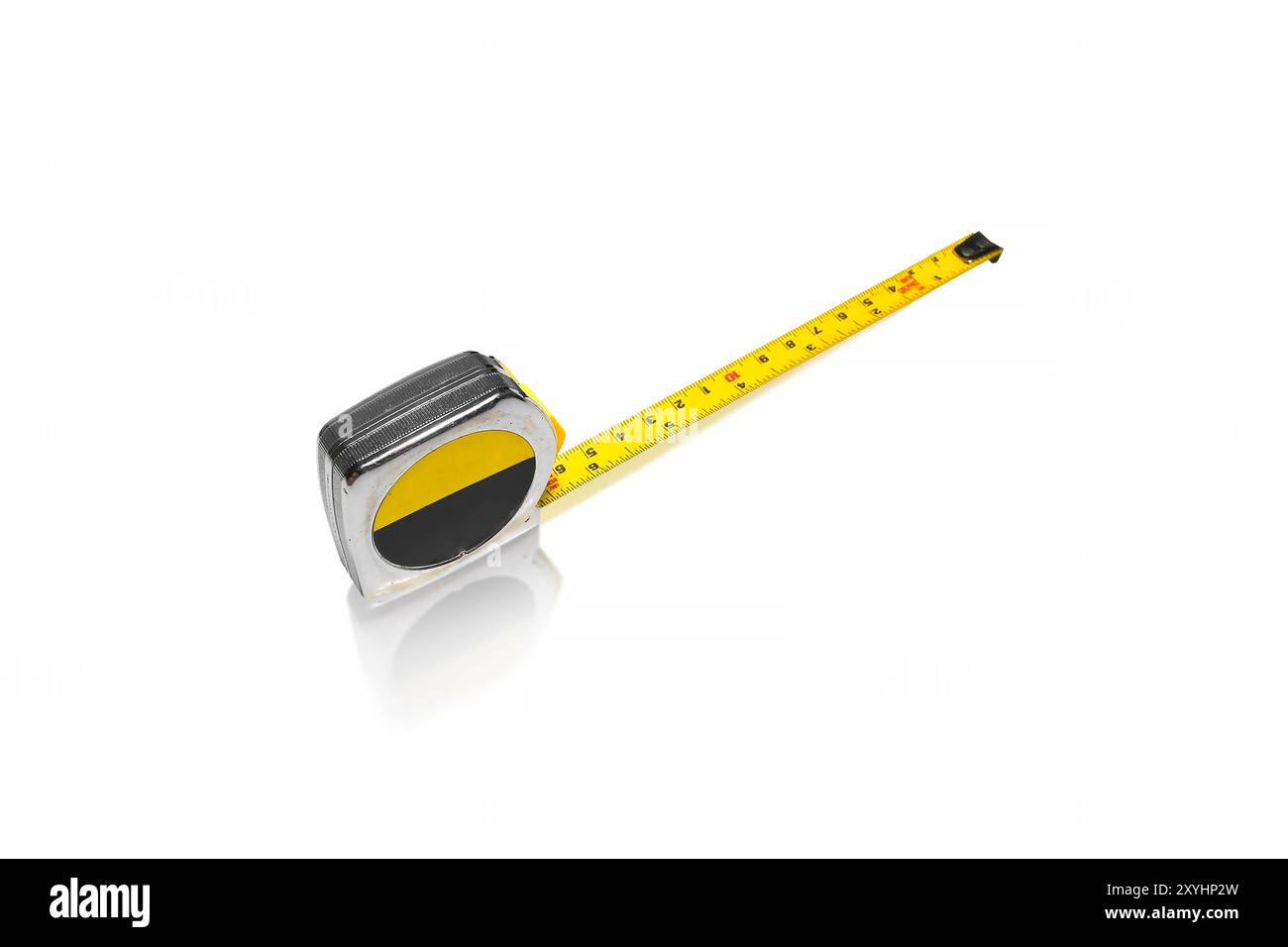 Metal measuring tape isolated on white background , Metal measuring ...