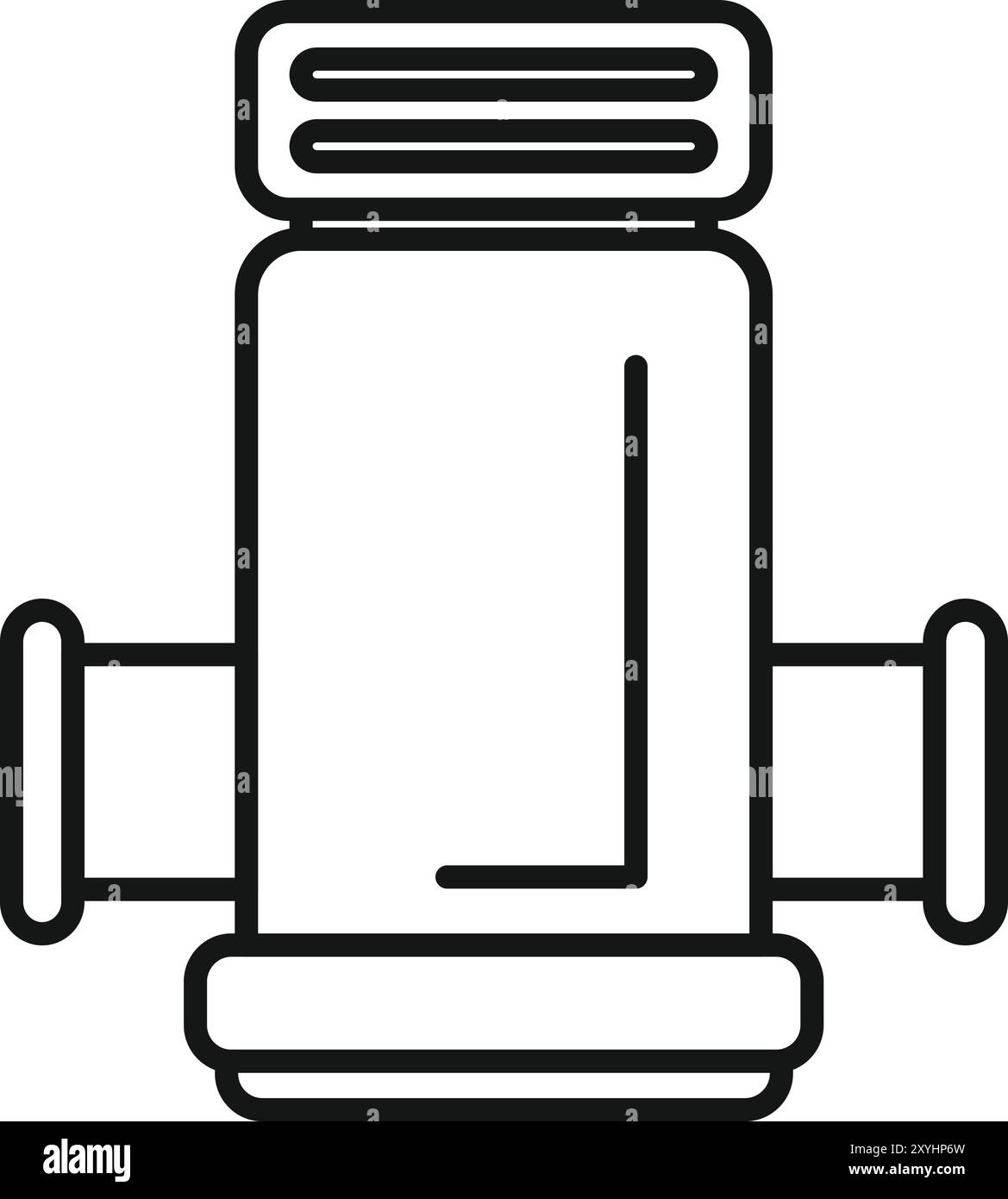 Water pipeline icon vector outline representing a section of pipe with ...