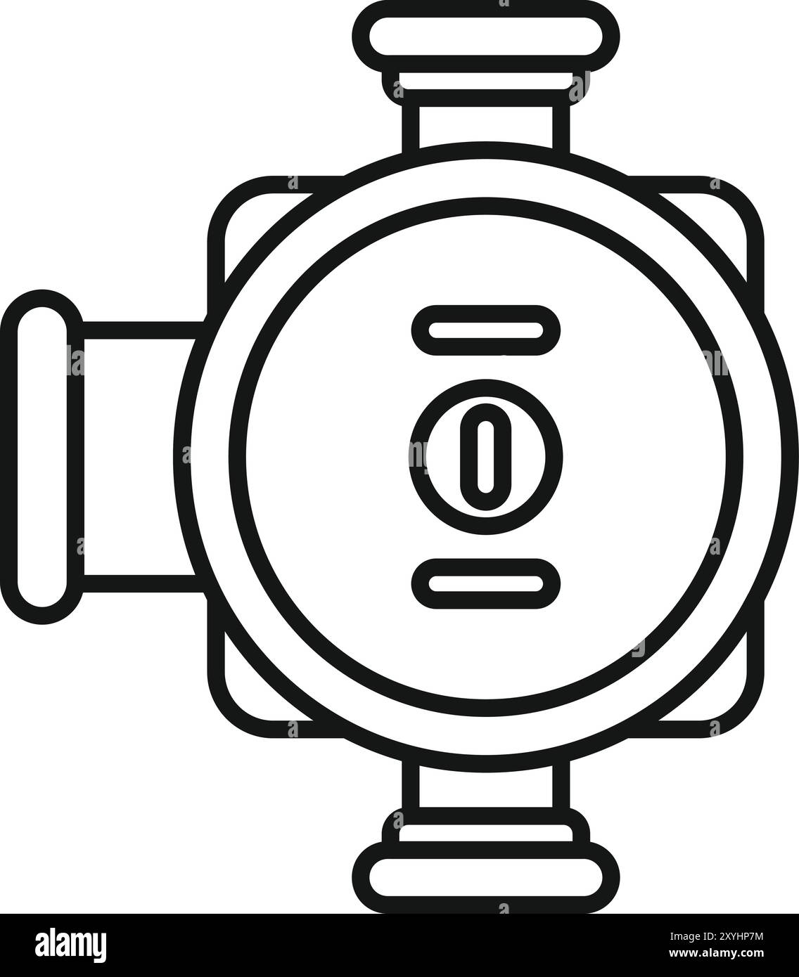 Water pump icon in outline style illustrating plumbing work and pipe ...