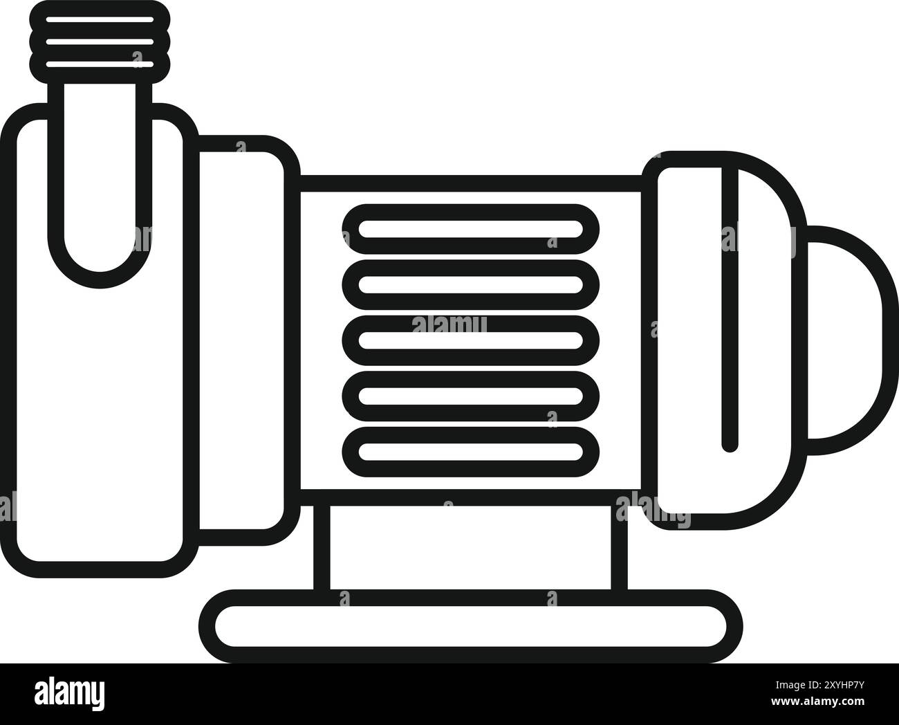 Simple vector showing the icon of a water pump, a common tool used in ...