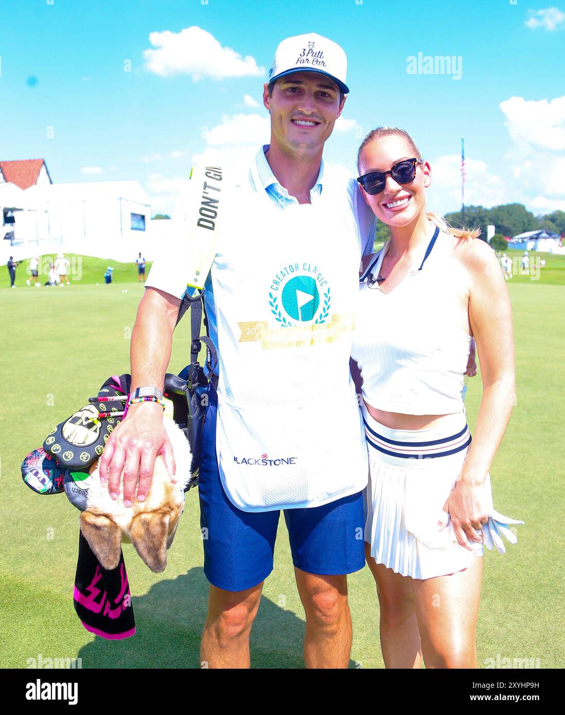 Atlanta, Georgia, USA. 28th Aug, 2024. Paige Spiranac (R) and fiance ...