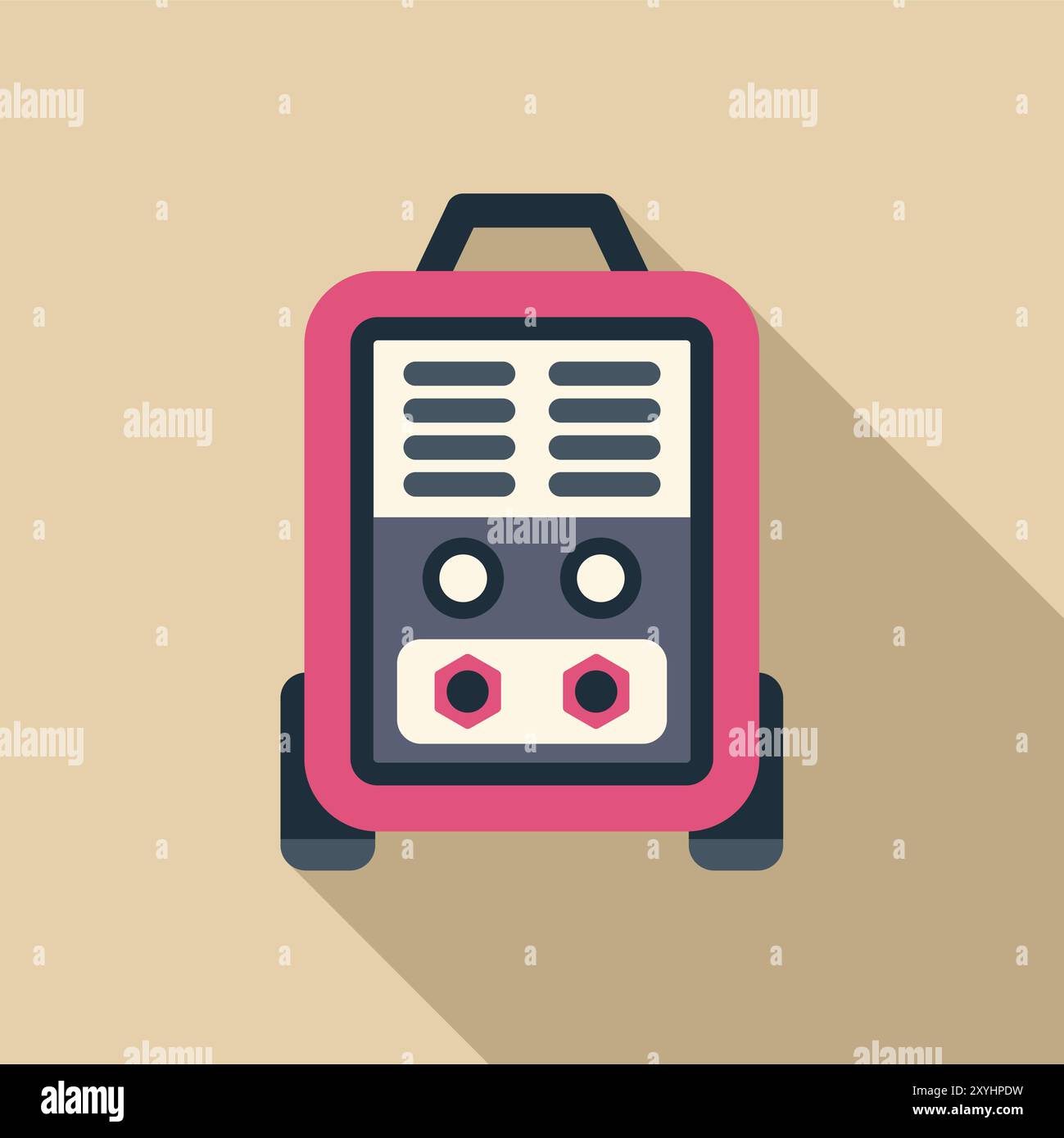 Pink inverter welding machine casting a long shadow, depicting concepts ...