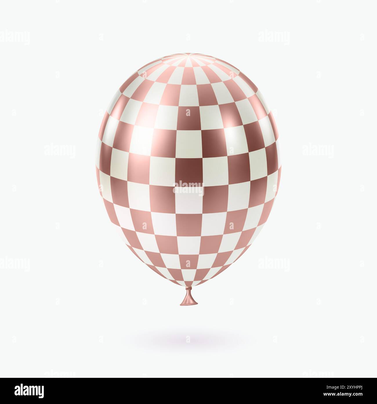 Pink White balloon. Luxury realistic balloons. Checkered pattern Stock ...
