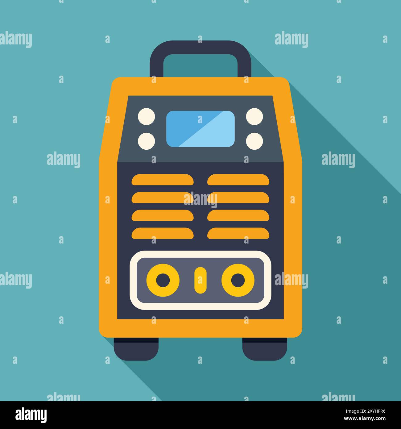 Portable welding machine featuring a digital display and control panel ...
