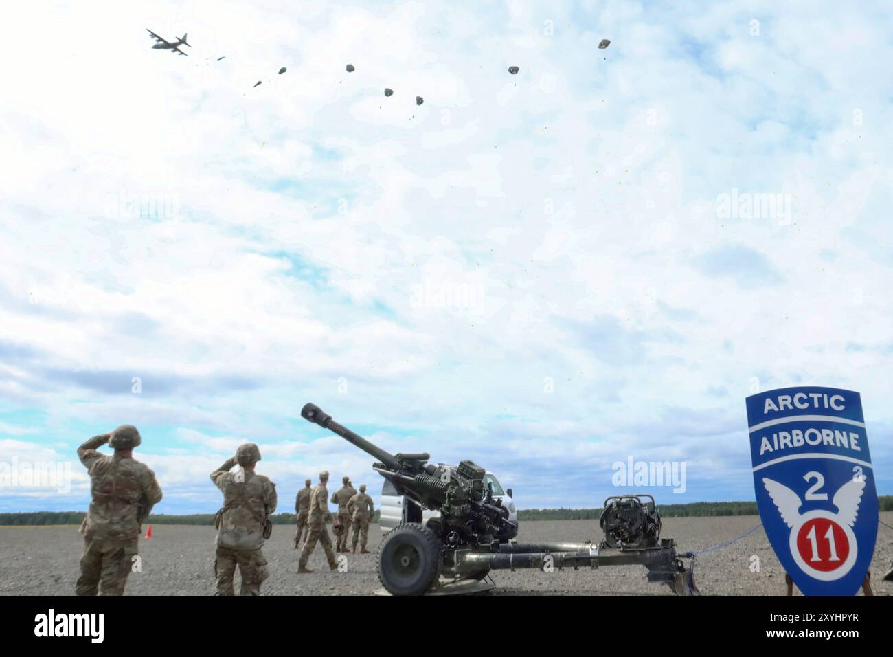 A U.S. Marine Corps C-130 aircraft delivers Spartan paratroopers from ...