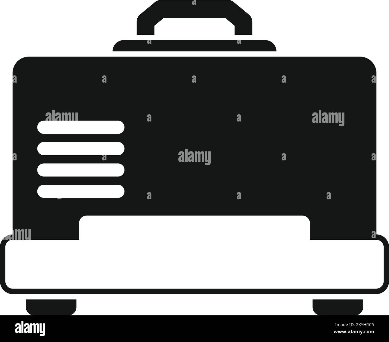 Black and white vector illustration of a portable generator, essential ...