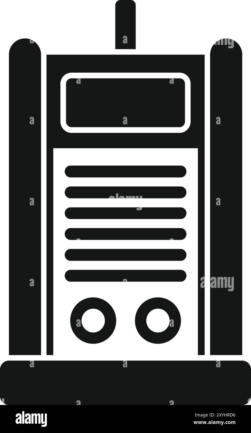 Portable radio transmitter icon in black simple style isolated on white background Stock Vector ...