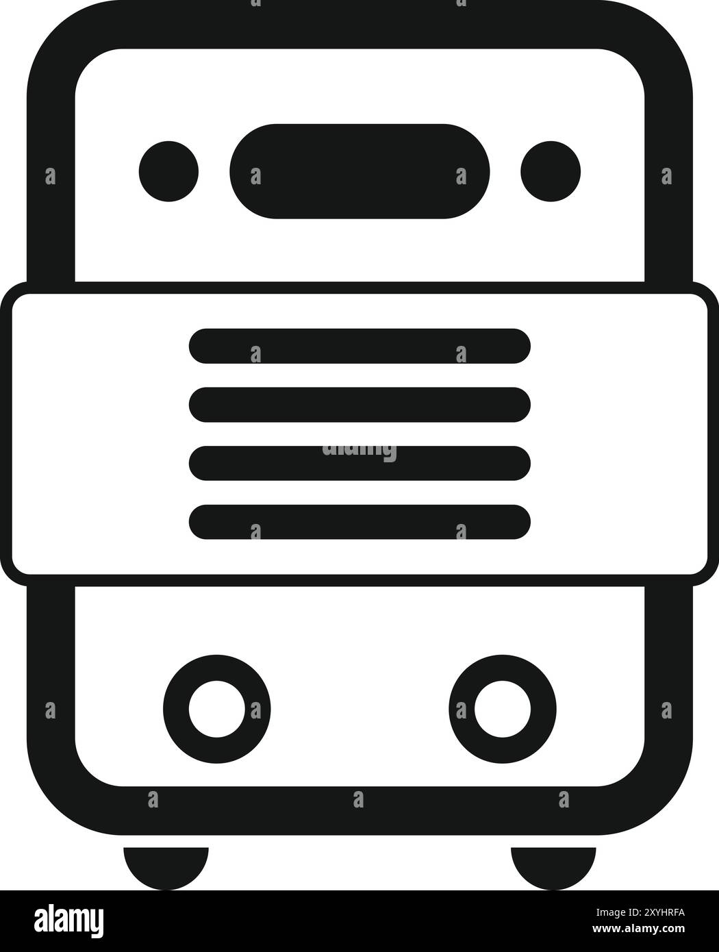 Simple vector representing a vintage radio receiver, evoking nostalgia ...