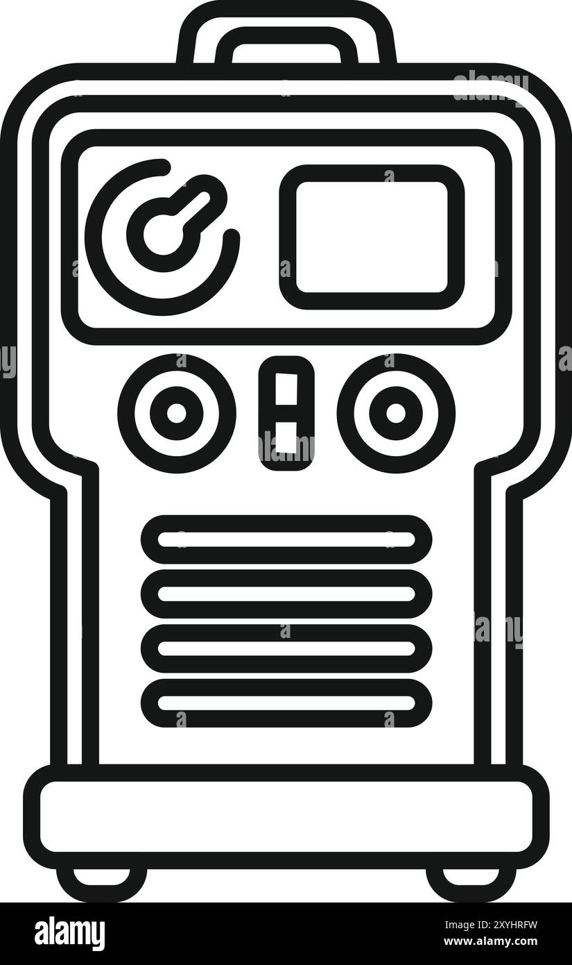 Line drawing icon of a portable generator, a piece of equipment ...