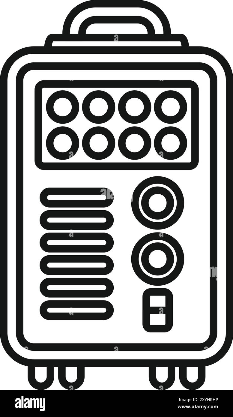 Inverter welding machine with control panel icon showing welding ...