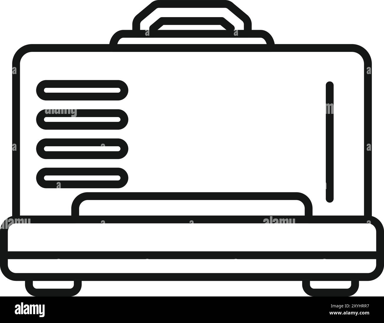 Line drawing of a portable power generator, a device used to generate ...
