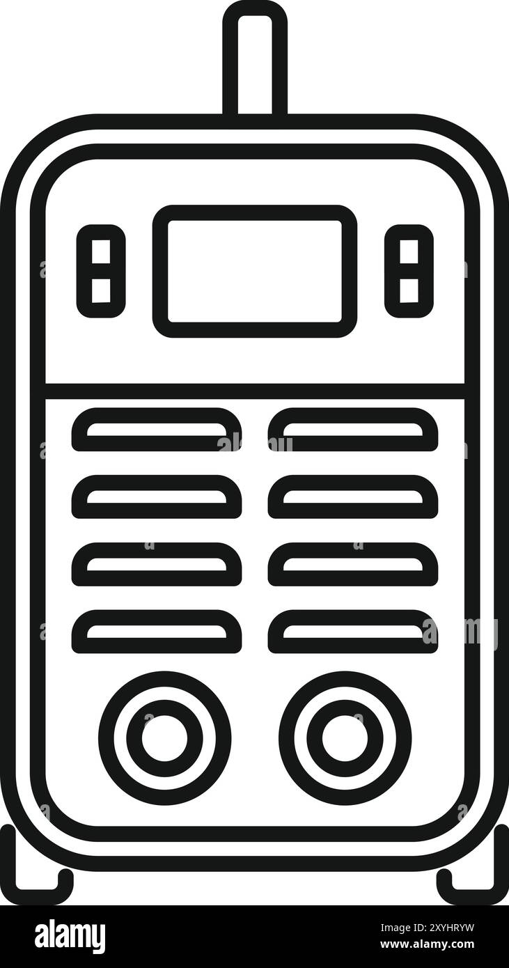 Inverter welding machine with a digital control panel displaying ...