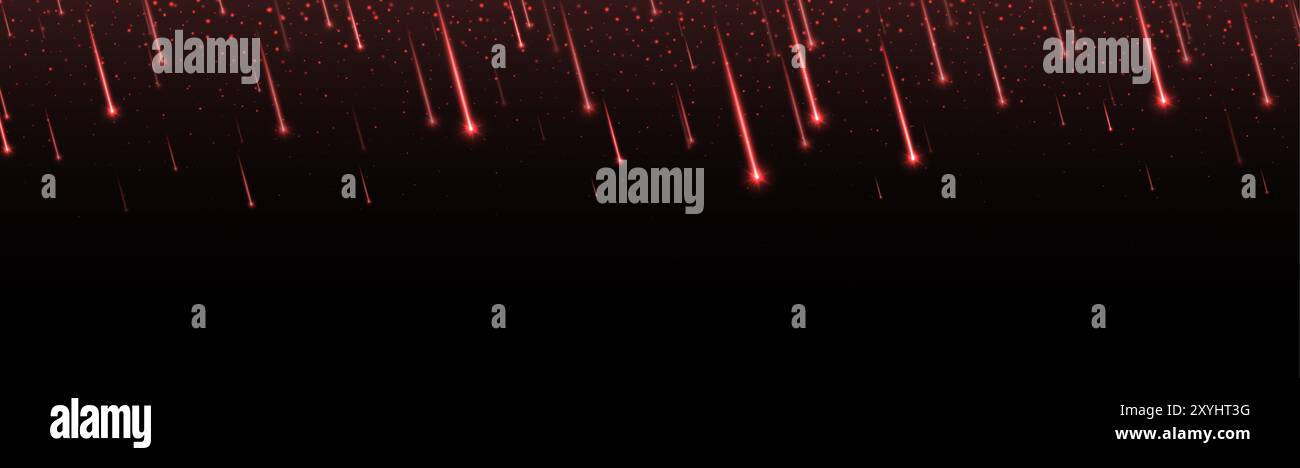 Meteor rain, shooting stars background. Bright, streaking lights falling from the sky Stock ...