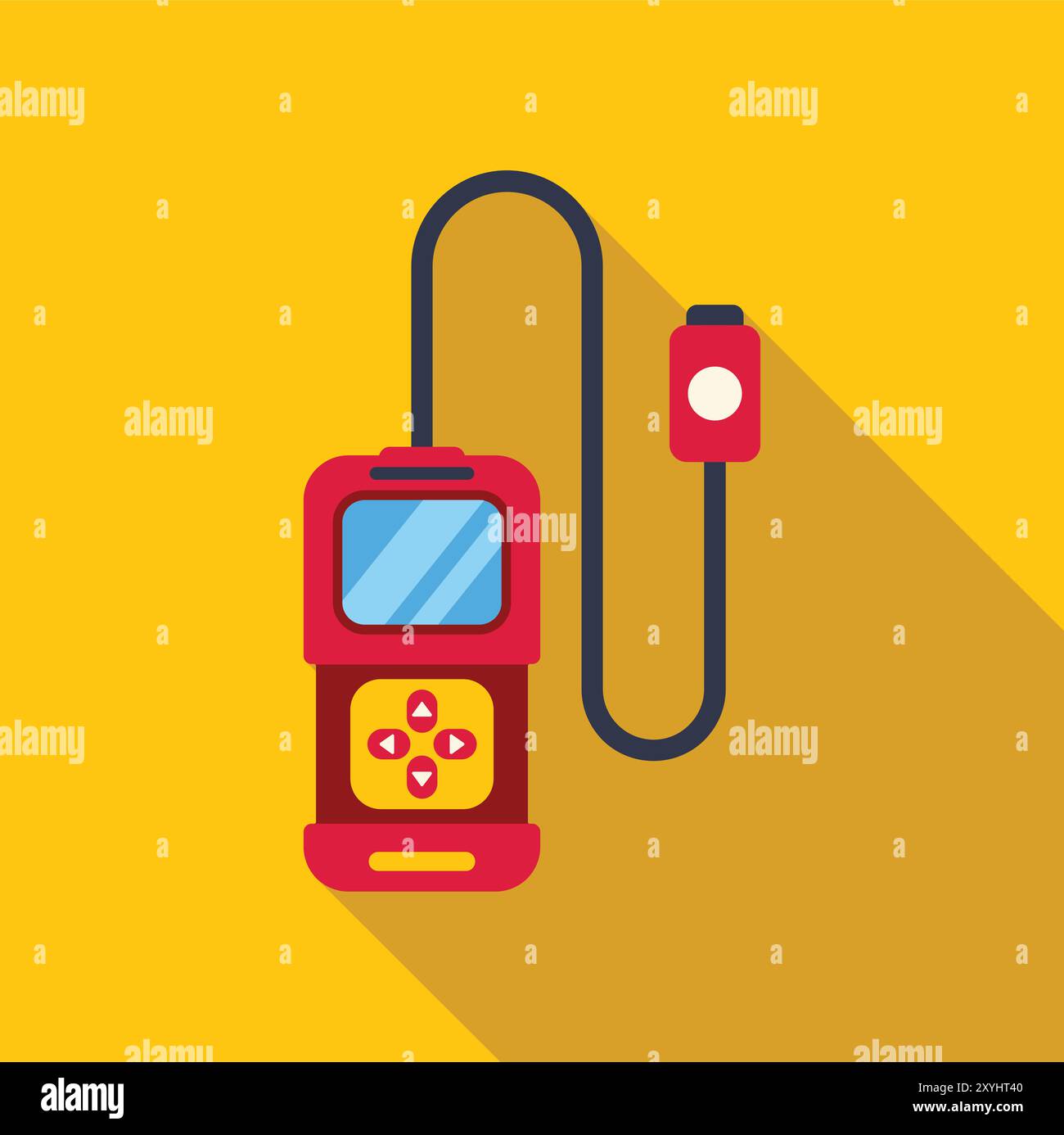 Electronic device with sensor and buttons is measuring some data on ...