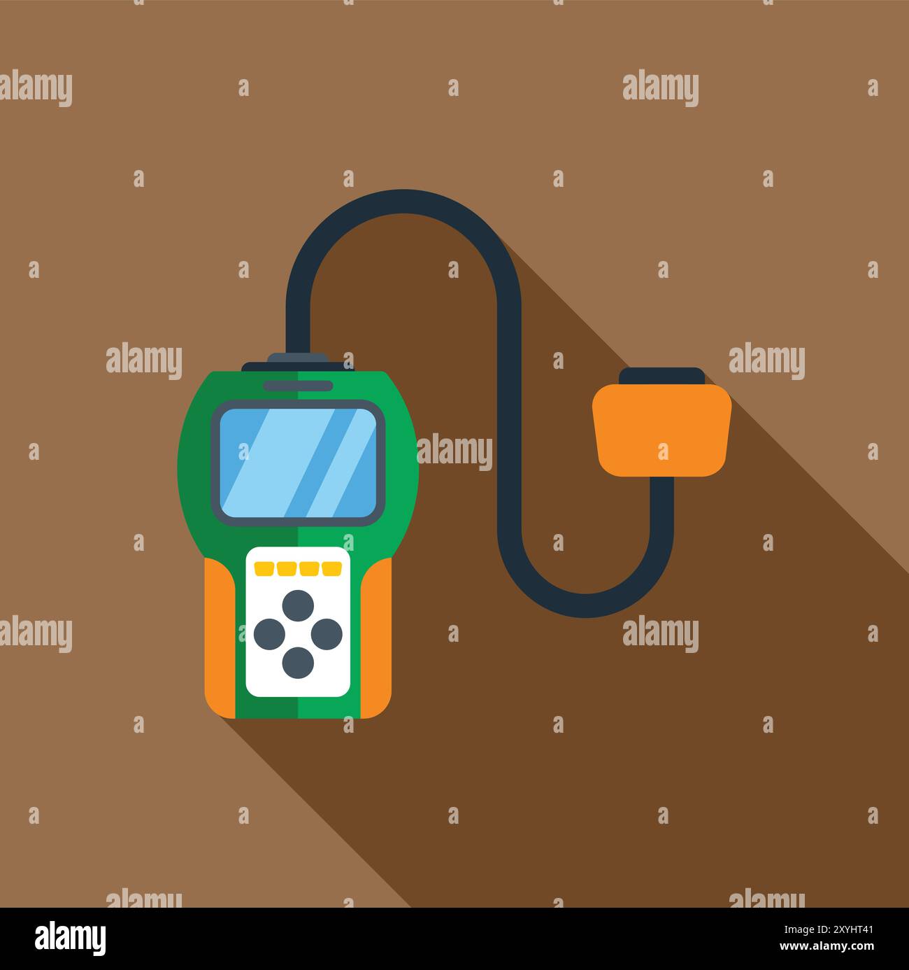 Electronic device with buttons and screen displaying measuring results ...