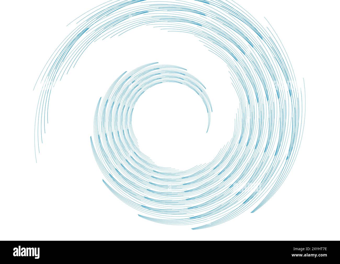 Blue circular spiral lines abstract futuristic tech background. Vector ...