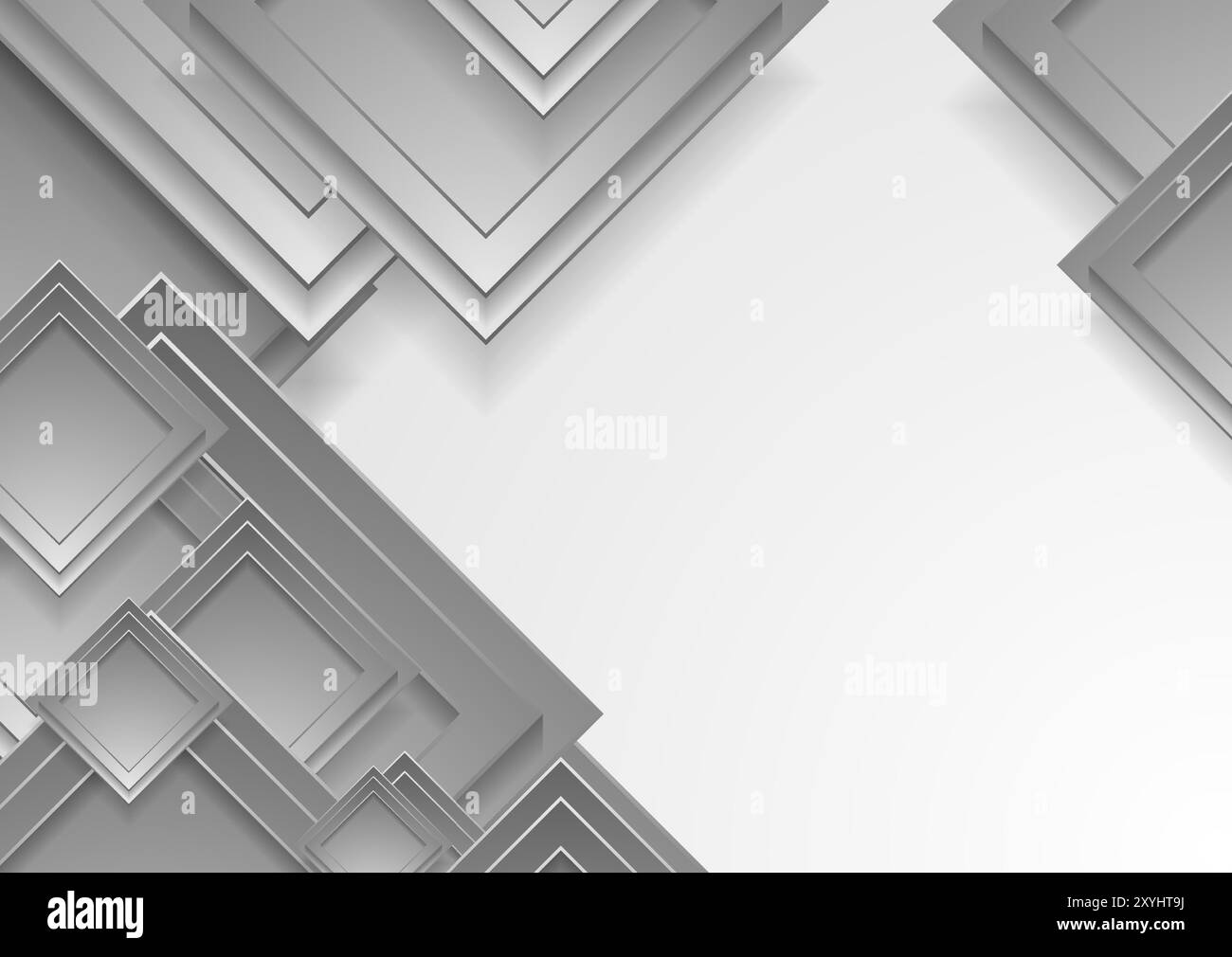 Abstract gray tech geometric squares on white background. Vector ...
