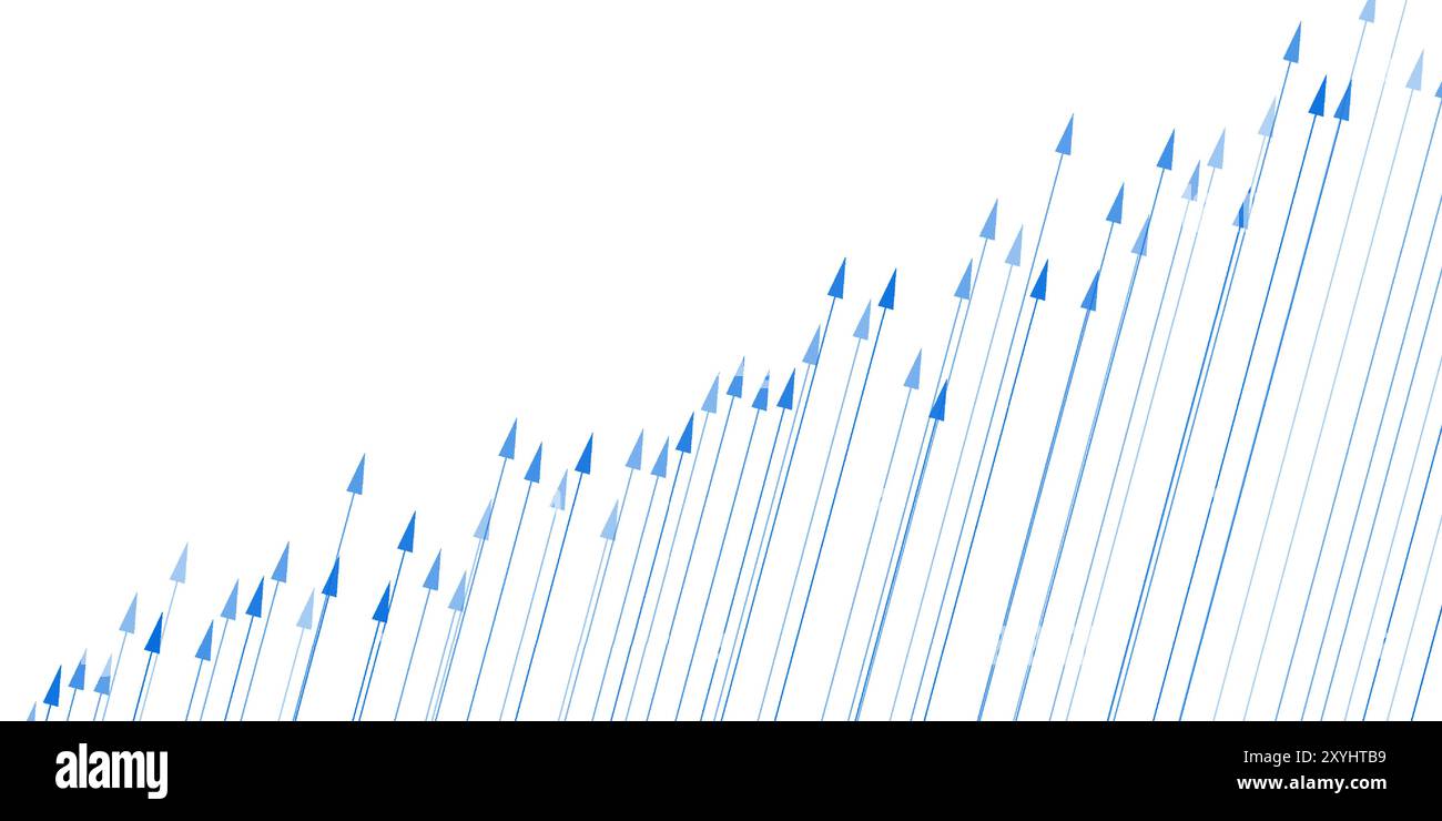 Abstract blue growing financial linear graph chart arrows background ...