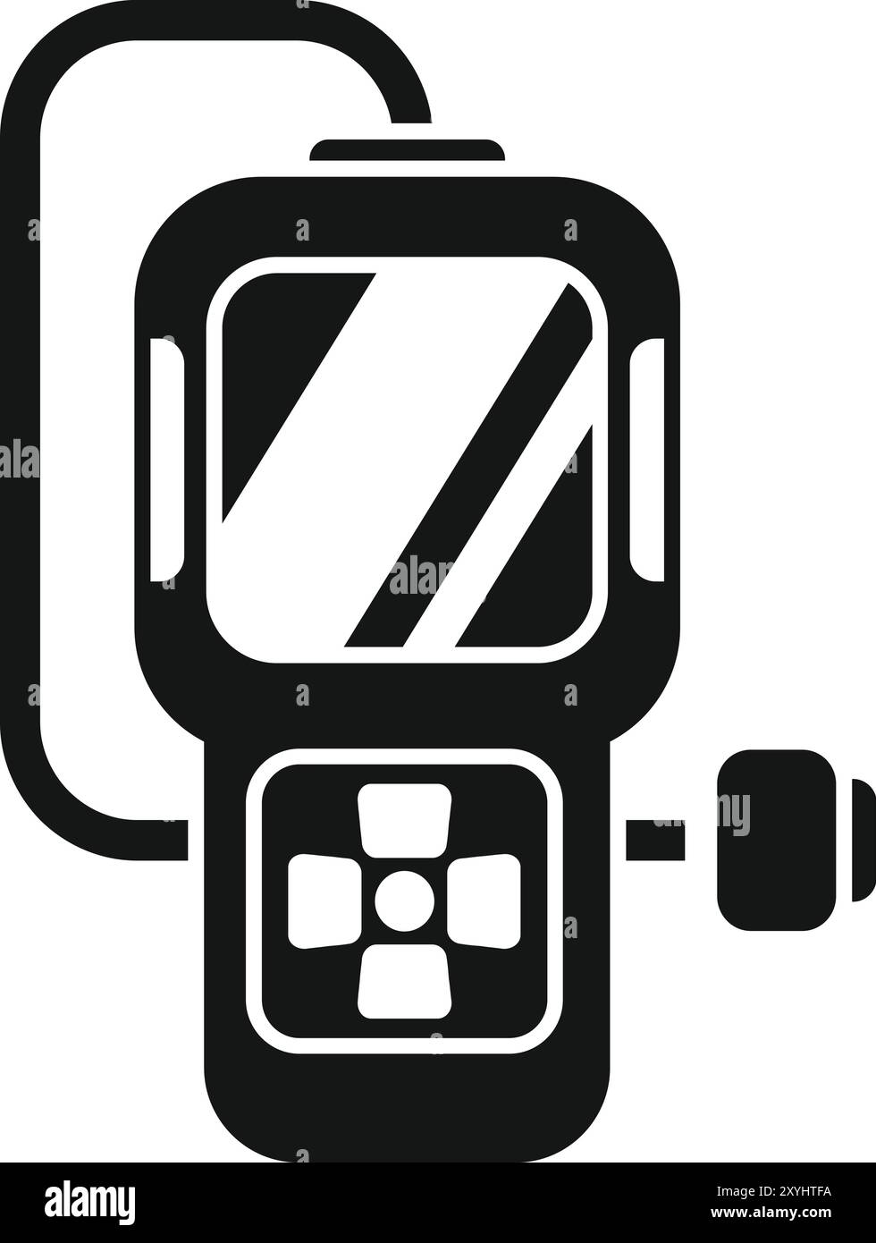 Black and white vector illustration of a water proof depth finder for ...