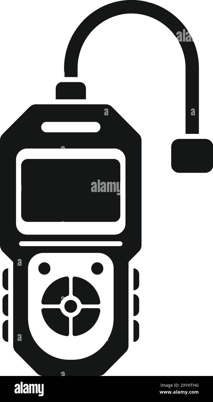 Simple icon of a car diagnostic scan tool showing engine issues with ...
