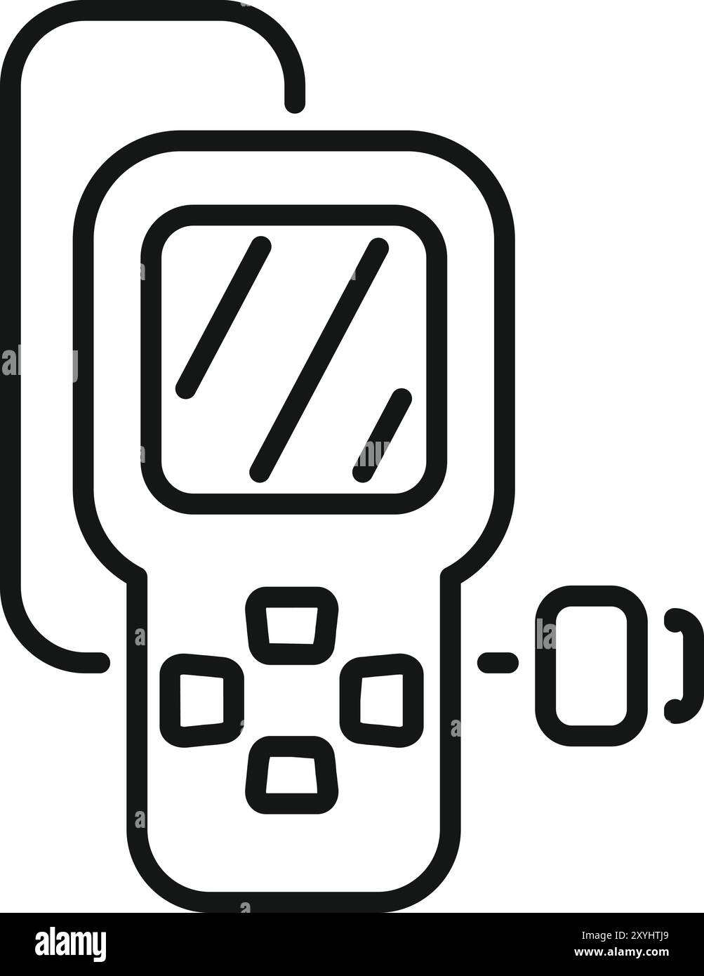 Line art style icon of a glucometer showing blood glucose level Stock ...