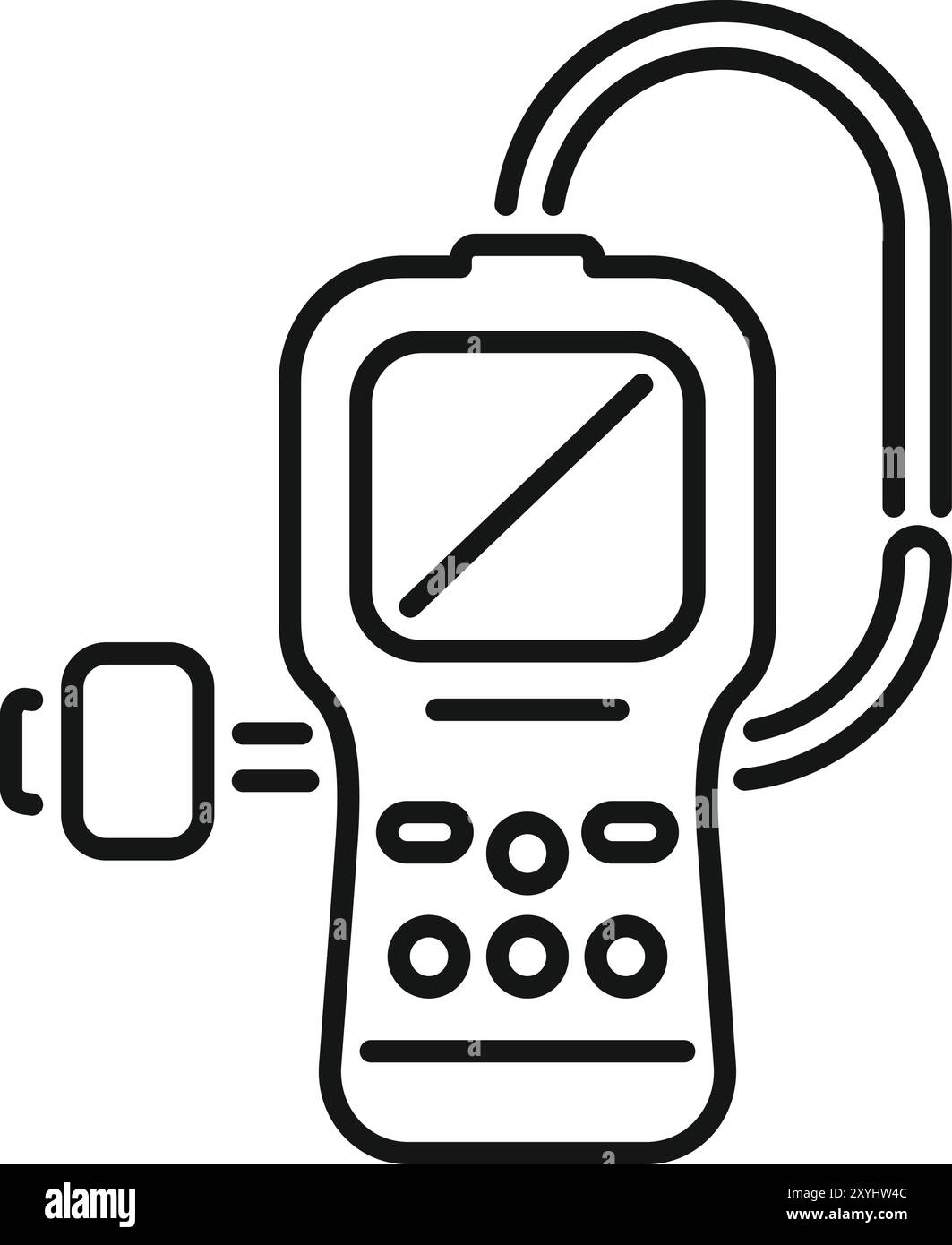 Digital clamp meter measuring electricity icon vector outline Stock ...