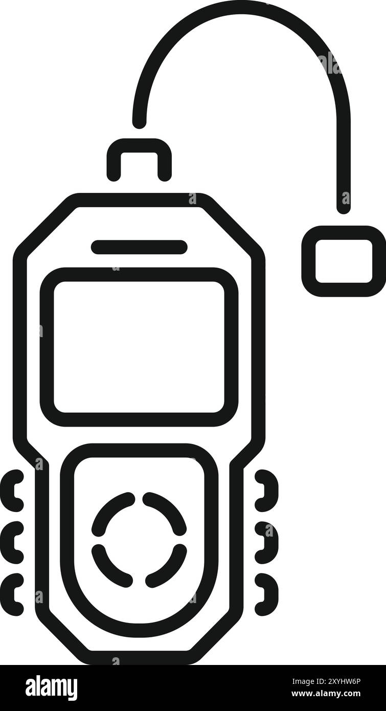Simple vector illustration of a car diagnostic device icon with a ...