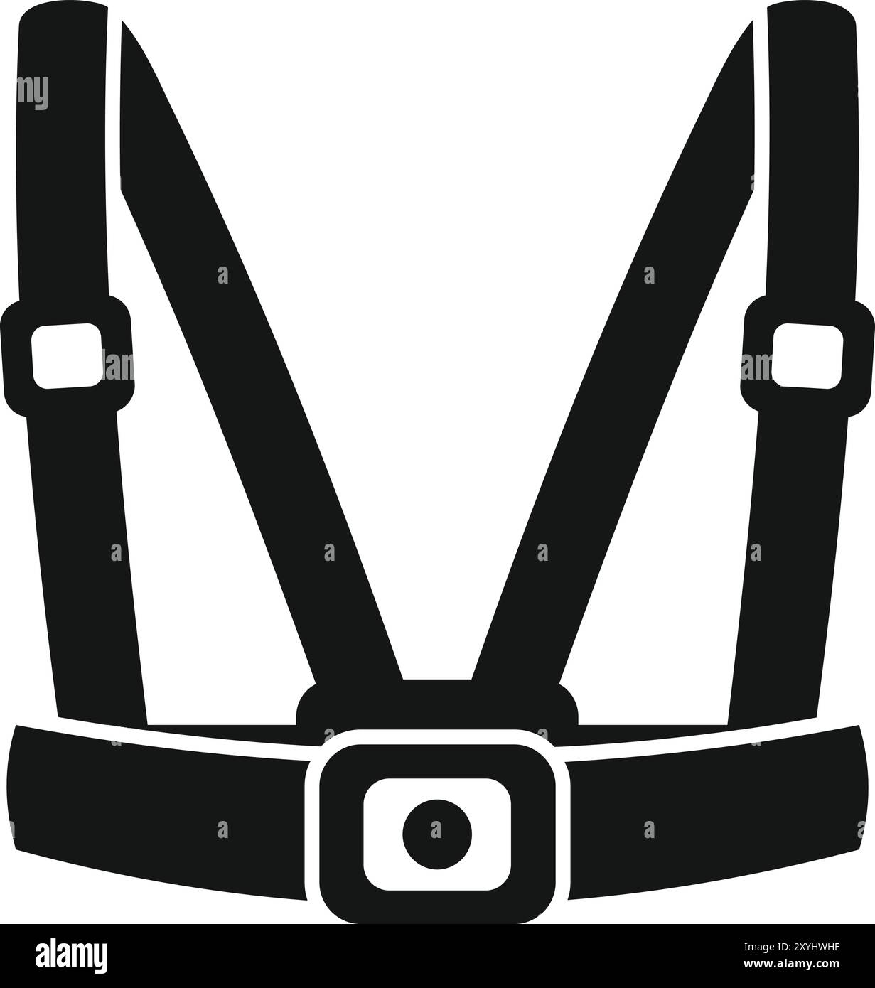 This simple vector icon represents a baby harness, commonly used to ...