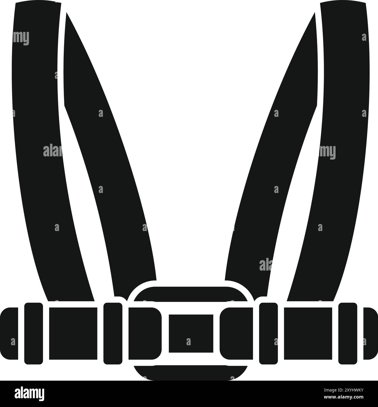 Black silhouette of a safety harness for a baby or toddler, symbolizing ...