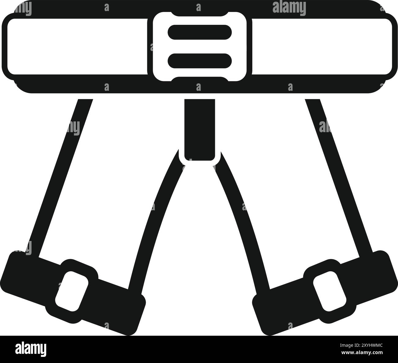Black isolated vector illustration of climbing harness on white ...
