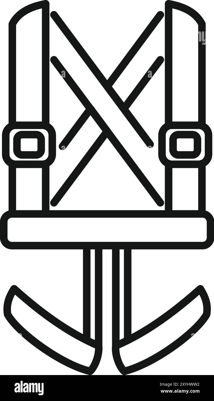 Baby carrying strap icon outline vector. Outdoor tourism object, travel ...