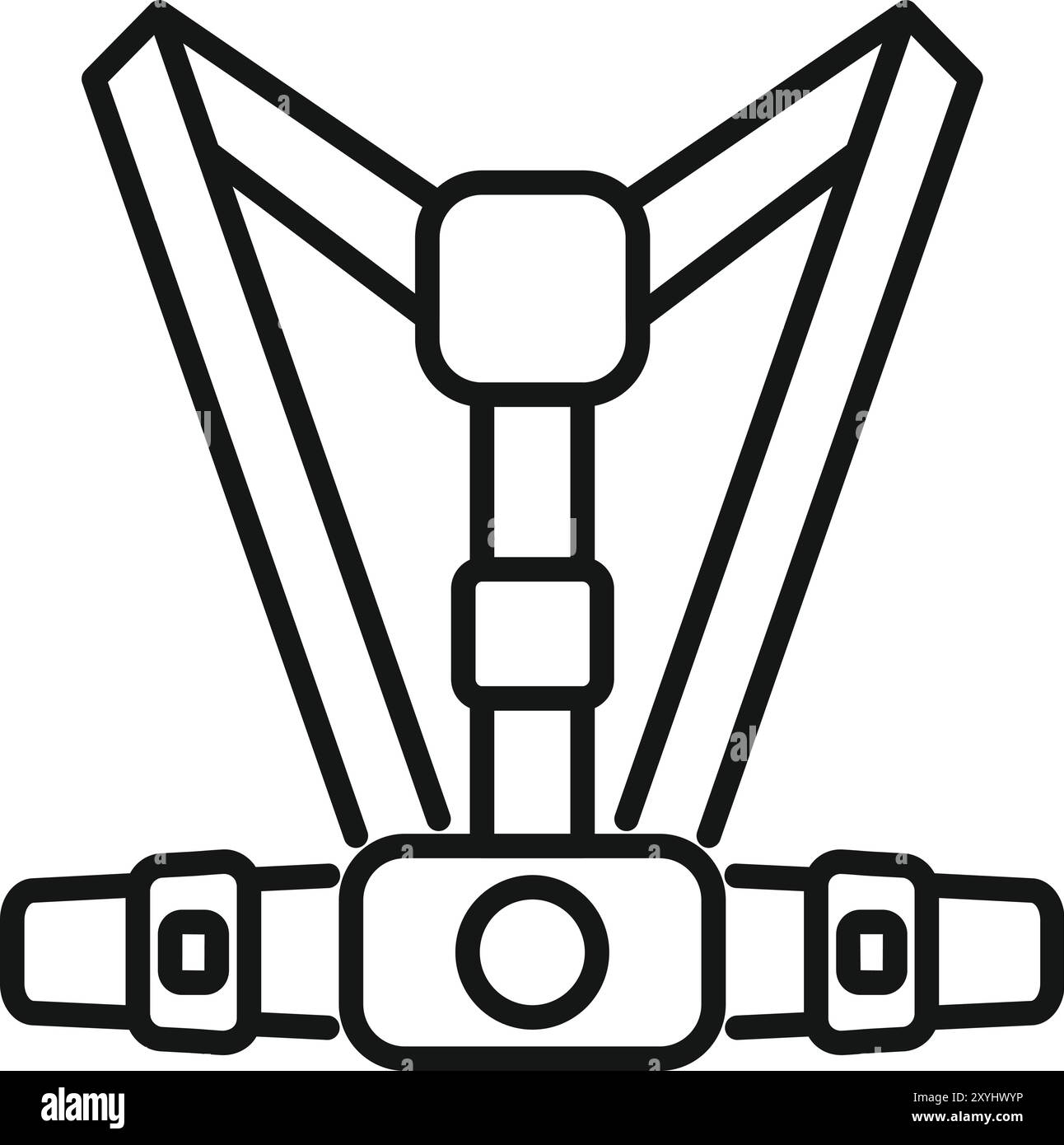 Simple black and white line art depicting a baby harness, ideal for ...