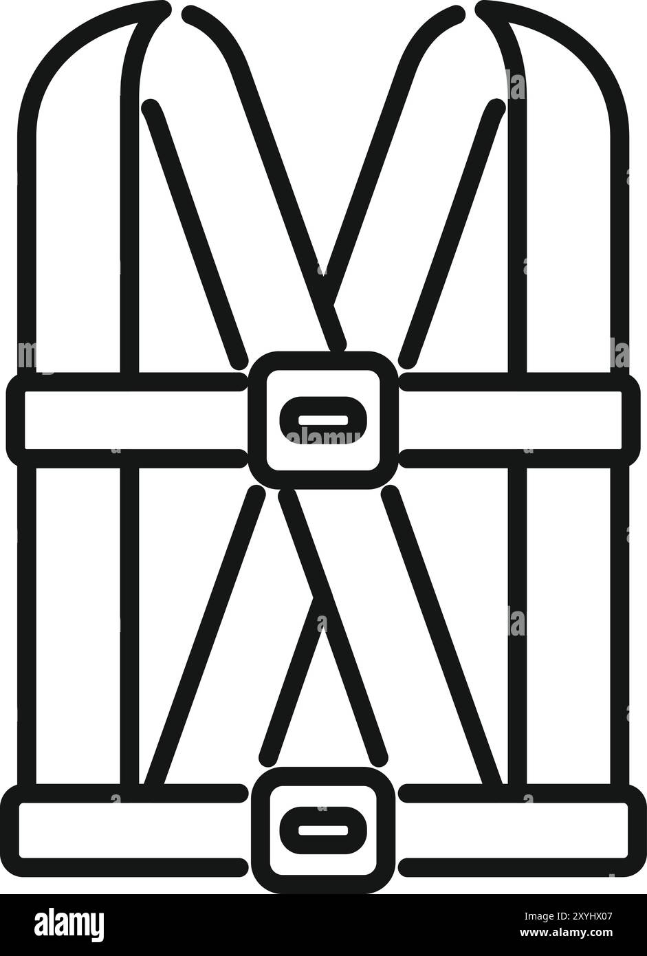 Safety harness icon, outline style, suitable for safety at work or ...