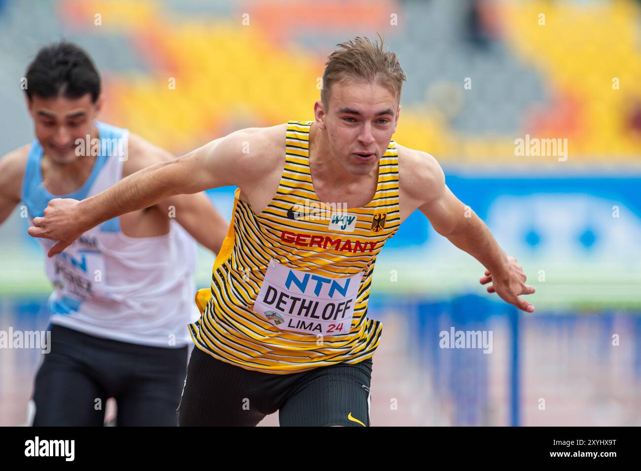 Timon DETHLOFF (Cologne Athletics) , GERMANY, 110 Meter Hurdles Men PER ...