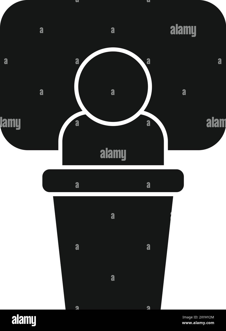 Simple black and white vector illustration of a politician speaking ...