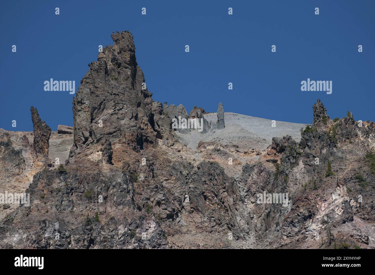 Hillman Peak on the crater rim of the former volcano Mount Mazama in ...